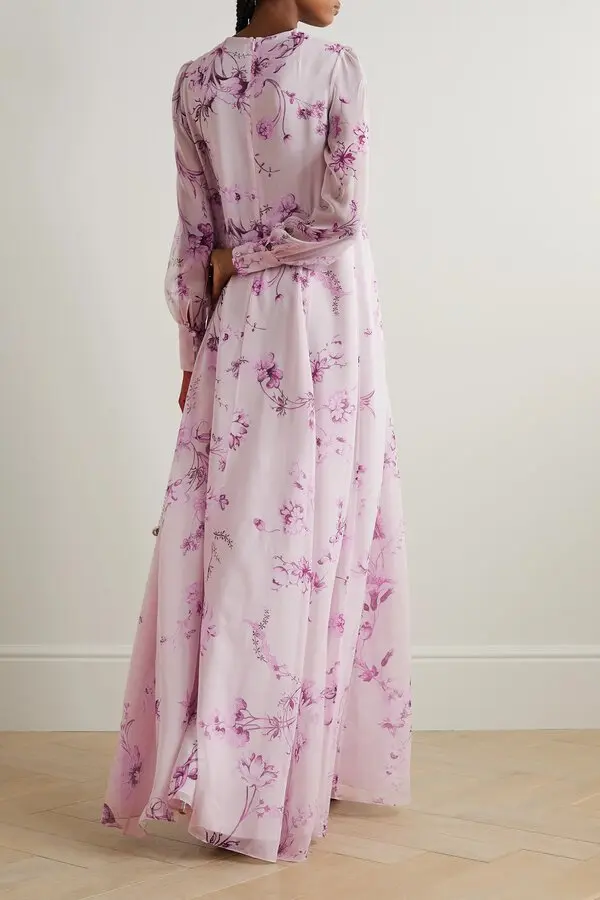 Erdem Jaylene Floral-print Silk Gown