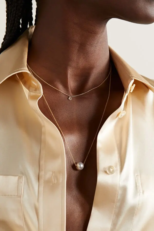 Mizuki Layered 14-karat Pearl And Diamond Necklace