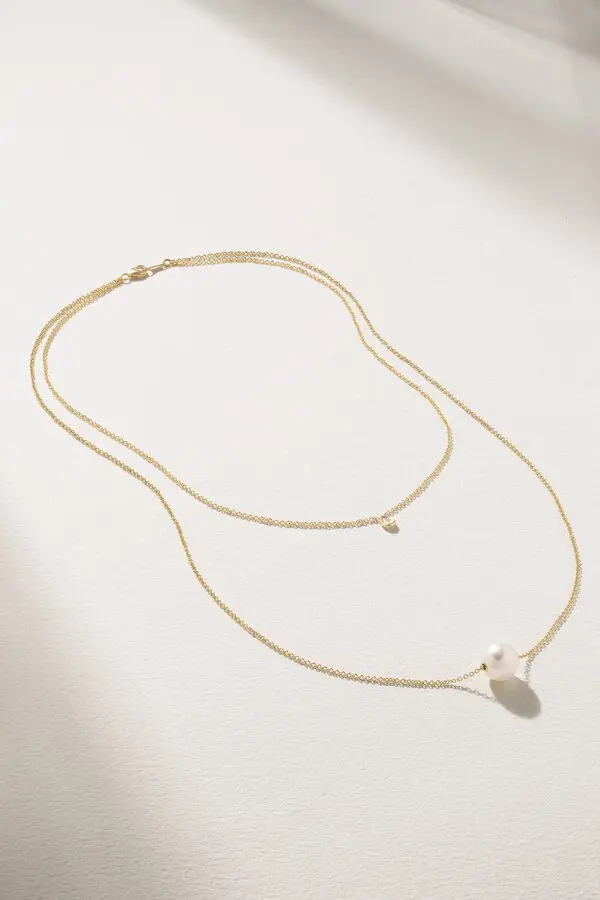 Mizuki Layered 14-karat Pearl And Diamond Necklace