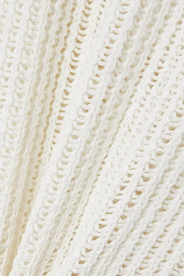 FERRAGAMO Open-knit Ribbed Cotton Maxi Skirt