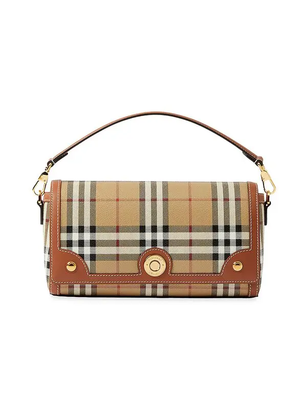 Burberry Check & Leather Top Handle Bag