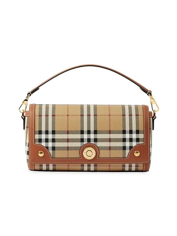 Burberry Check & Leather Top Handle Bag