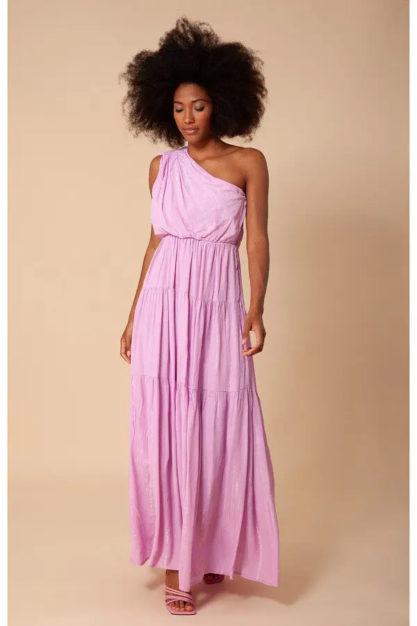 Hale Bob Charlize Solid One Shoulder Maxi Dress In Purple - 50% Off |  Editorialist