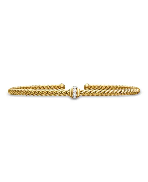 David Yurman 18k Yellow Cable Classics Bracelet - Diamond