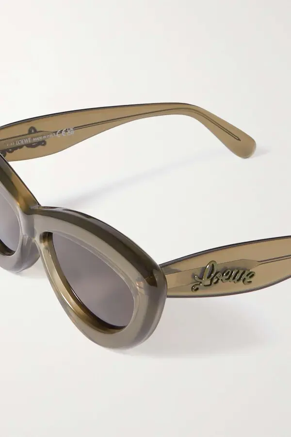 Loewe Inflated Cat-Eye Acetate Sunglasses - Brown | Editorialist