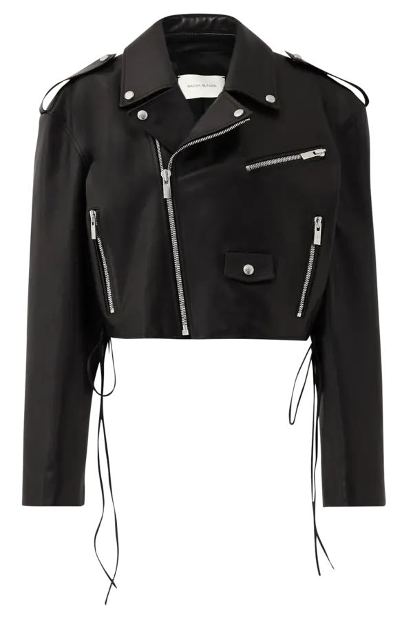 Magda Butrym Cropped Leather Biker Jacket
