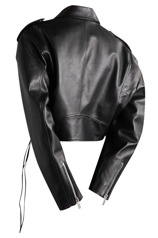 Magda Butrym Cropped Leather Biker Jacket