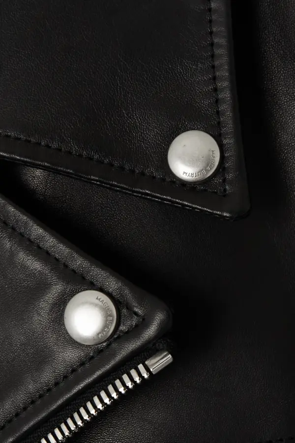 Magda Butrym Cropped Leather Biker Jacket