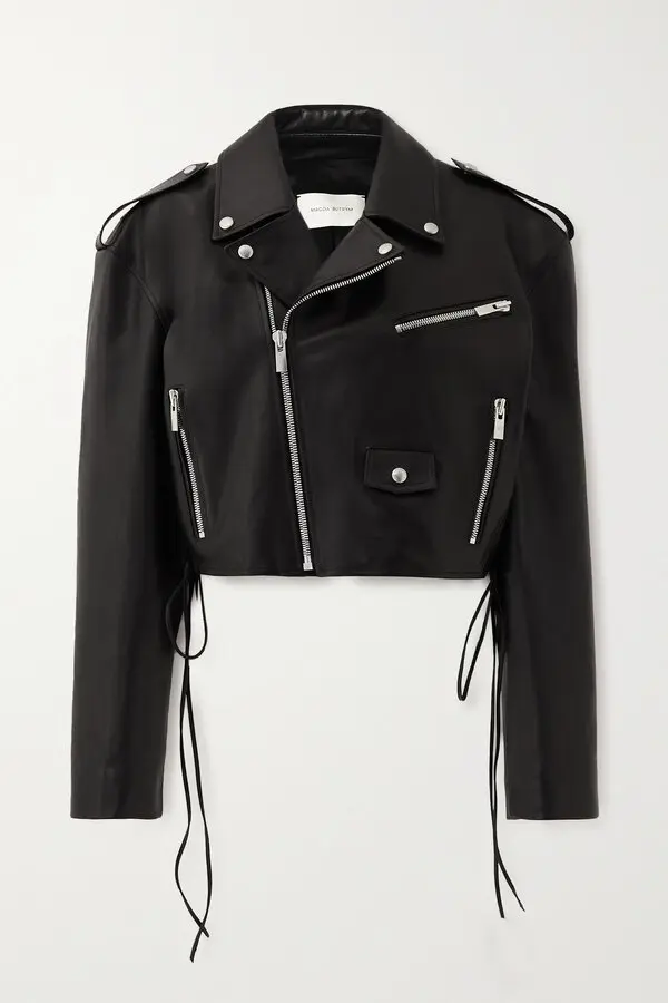 Magda Butrym Cropped Leather Biker Jacket