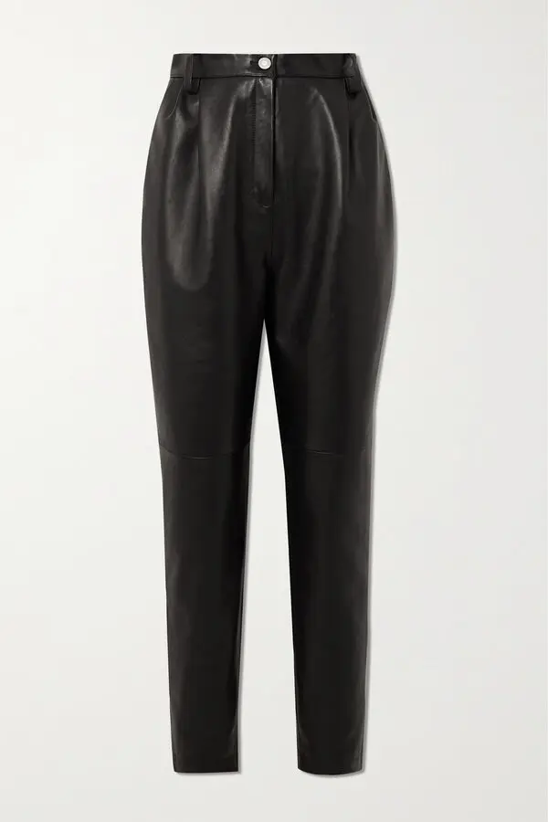 Magda Butrym Leather Tapered Cropped Trousers