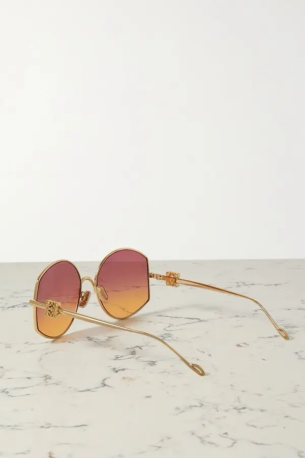 Loewe Oversized Round-frame Gold-tone Sunglasses