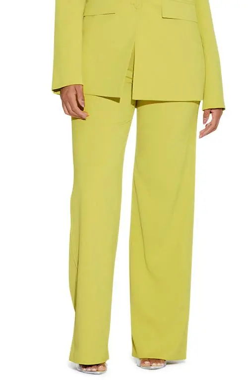 Naked Wardrobe Wide Leg Trousers - Chartreuse