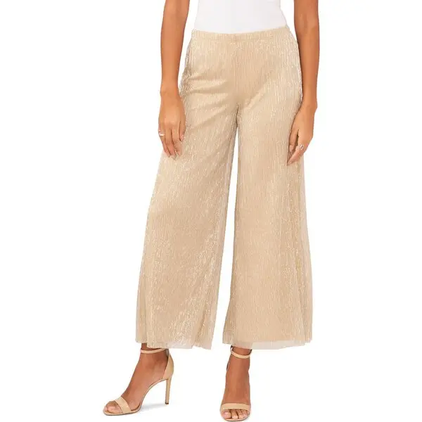 Chaus Metallic Mesh Palazzo Pants
