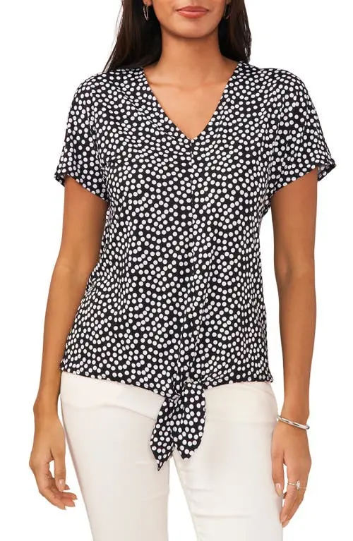 Chaus Polka Dot V-neck Top