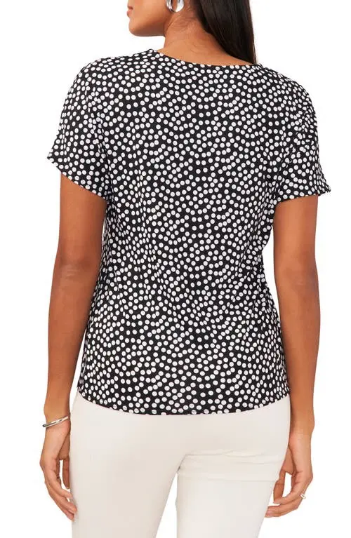 Chaus Polka Dot V-neck Top