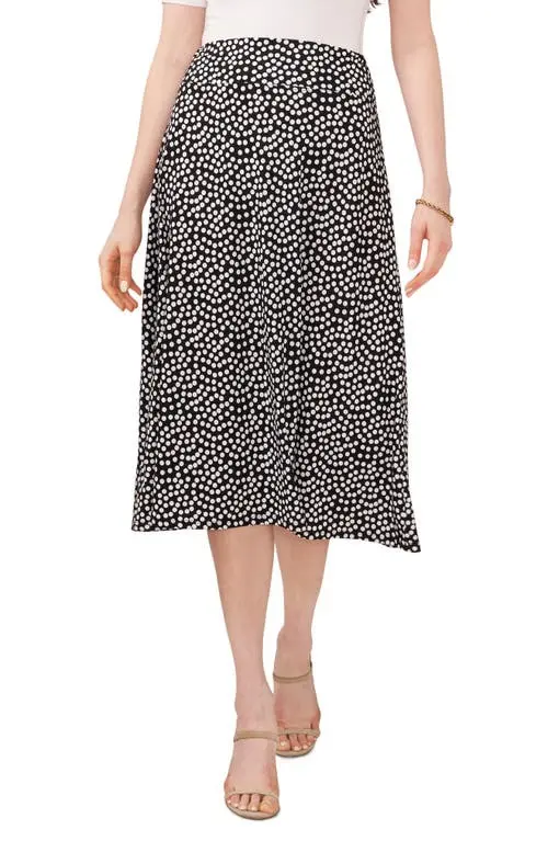 Chaus Polka Dot A-line Knit Skirt - Black 001