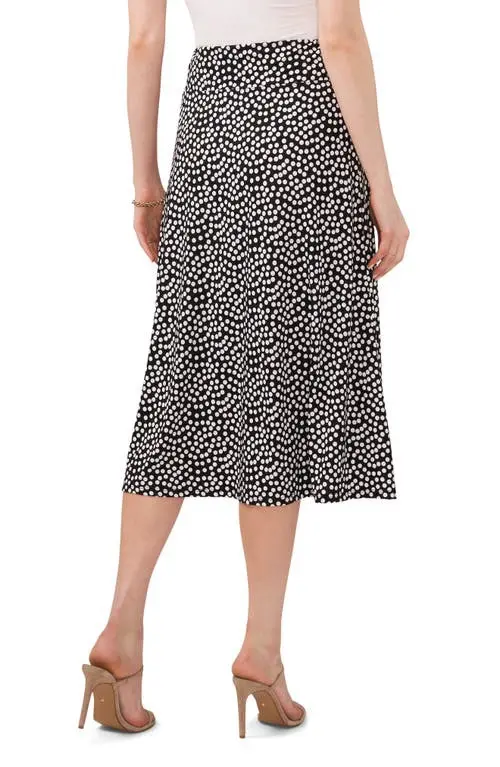 Chaus Polka Dot A-line Knit Skirt - Black 001