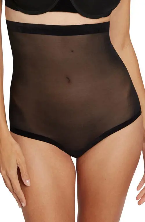 Wolford Tulle Control High Waist Shaper Briefs - Black
