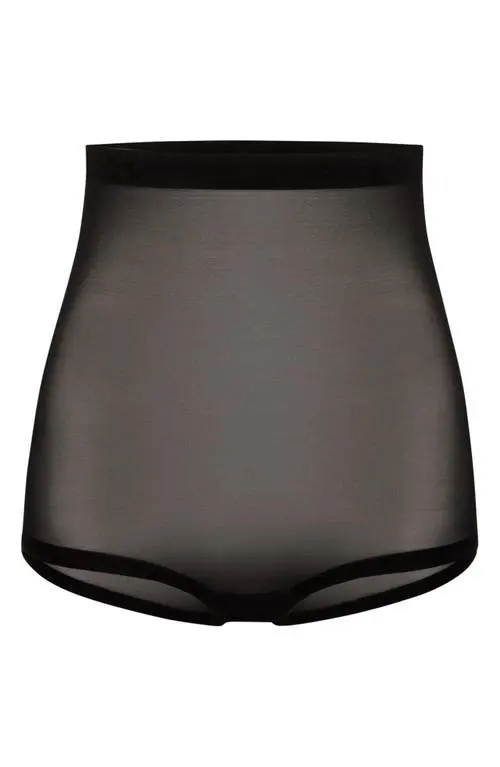 Wolford Tulle Control High Waist Shaper Briefs - Black
