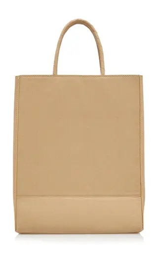 Bottega Veneta Small Paper Leather Shopping Bag - Neutral