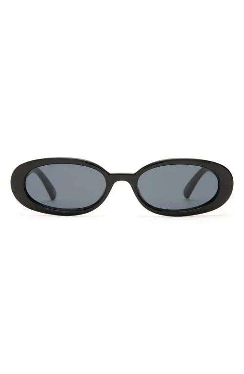 Le Specs Outta Love Oval Sunglasses - Black / Smoke Mono