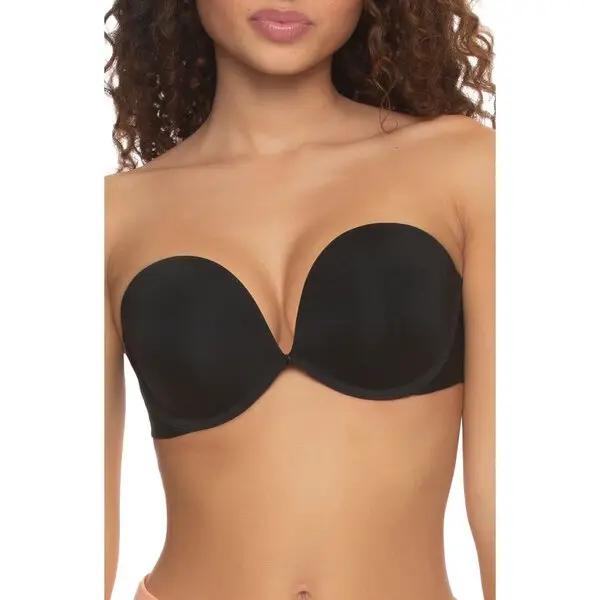 Felina Evolve Underwire Convertible Strapless Push-up Plunge Bra - Black
