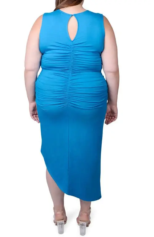 MAYES NYC Sarah Cutout Asymmetric Dress - Blue