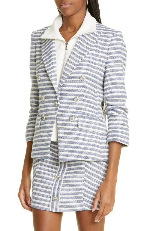 Veronica Beard Ryland Stripe Cotton Blend Dickey Jacket