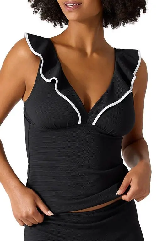 Tommy Bahama Island Cays Cabana Tankini Top - Black