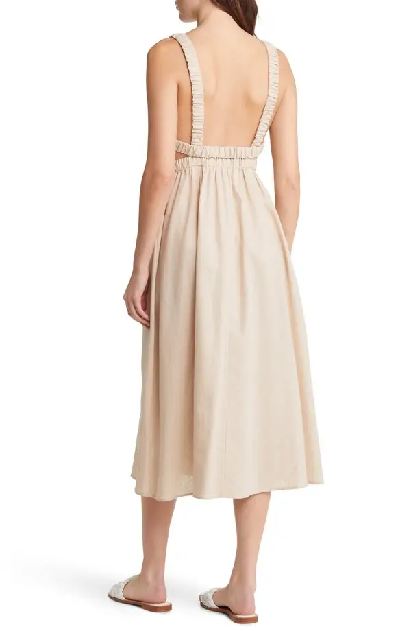 chinese dress ladies Linen Apron Mini Dress | Sustainable European Flax Linen