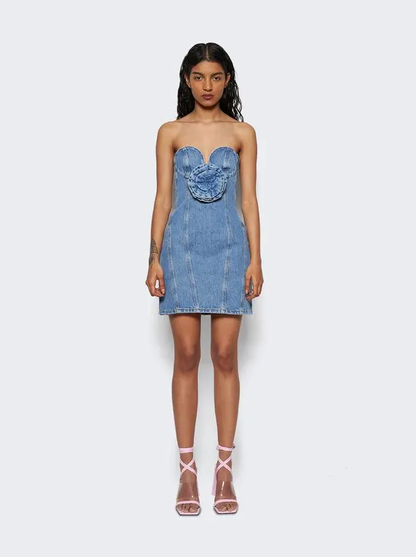 knee length dresses for ladies Summer Nights Denim Corset Mini Dress