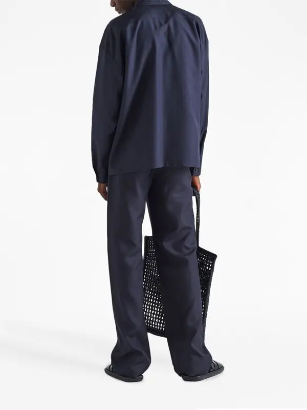Prada Zip-front Silk Shirt