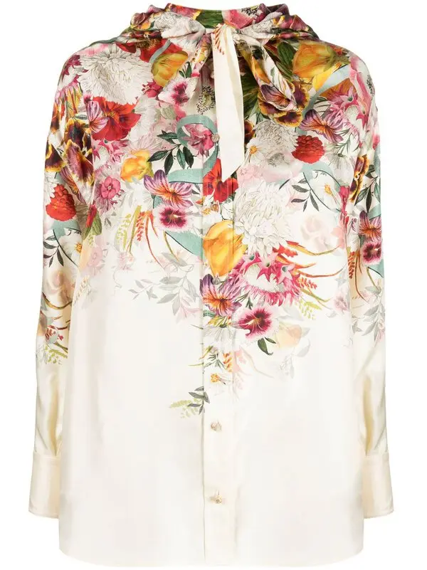 Zimmermann Elka Poppy-print Silk Blouse
