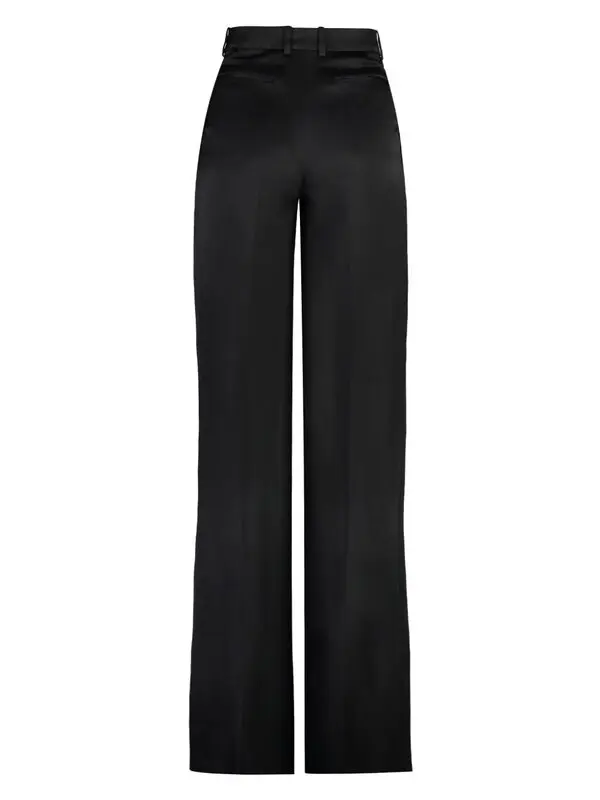 Saint Laurent Pleated Straight Trousers - Black