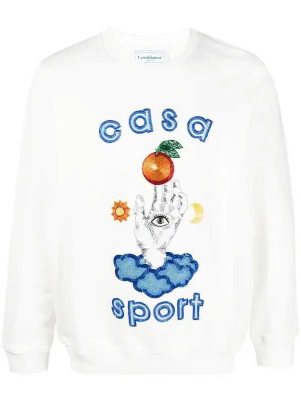 Casablanca Casa Talisman Crew Neck Sweatshirt - White