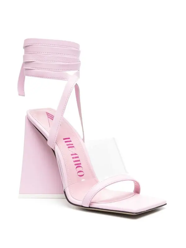 Attico Isa Ankle-tie Sandals - Pink