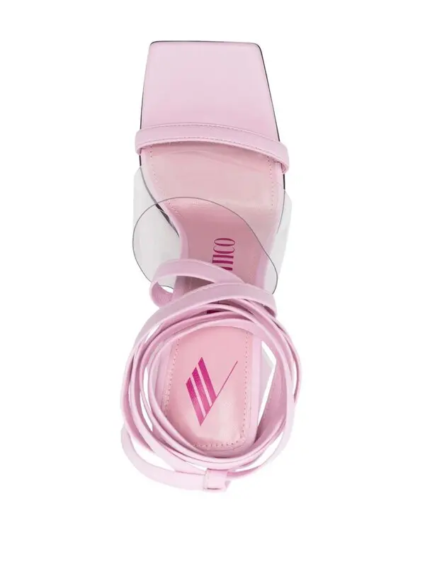 Attico Isa Ankle-tie Sandals - Pink