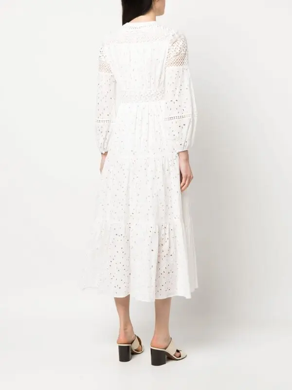 Diane Von Furstenberg Point D'esprit Open -knit Midi Dress