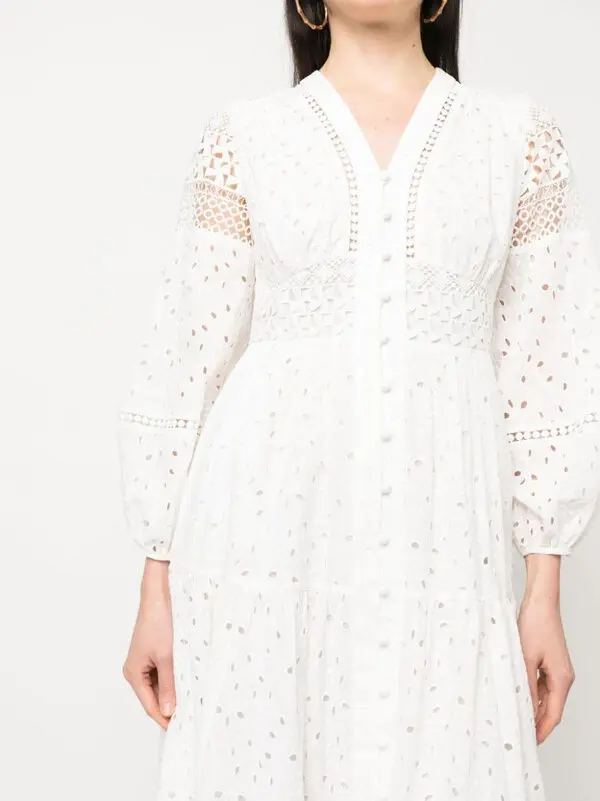 Diane Von Furstenberg Point D'esprit Open -knit Midi Dress