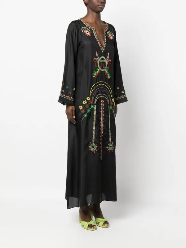 Muzungu Sisters Embroidered Silk Dress