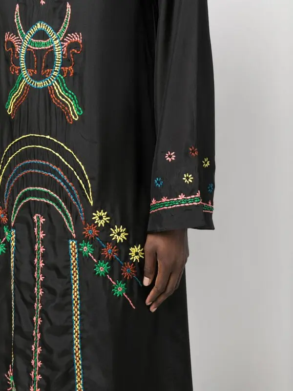 Muzungu Sisters Embroidered Silk Dress
