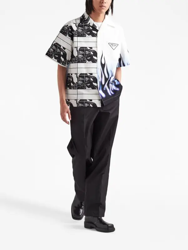 Prada Double Match Heavy Cotton Shirt - White | Editorialist