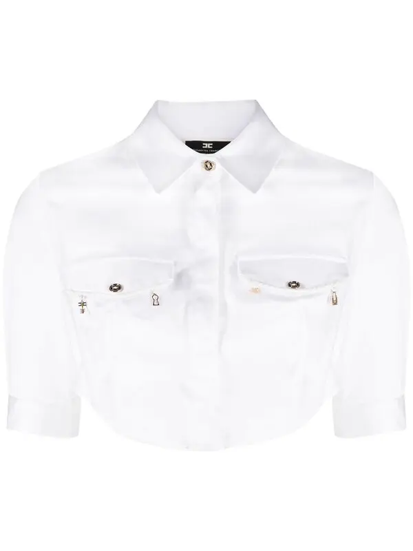 Elisabetta Franchi Logo-charm Cropped Shirt
