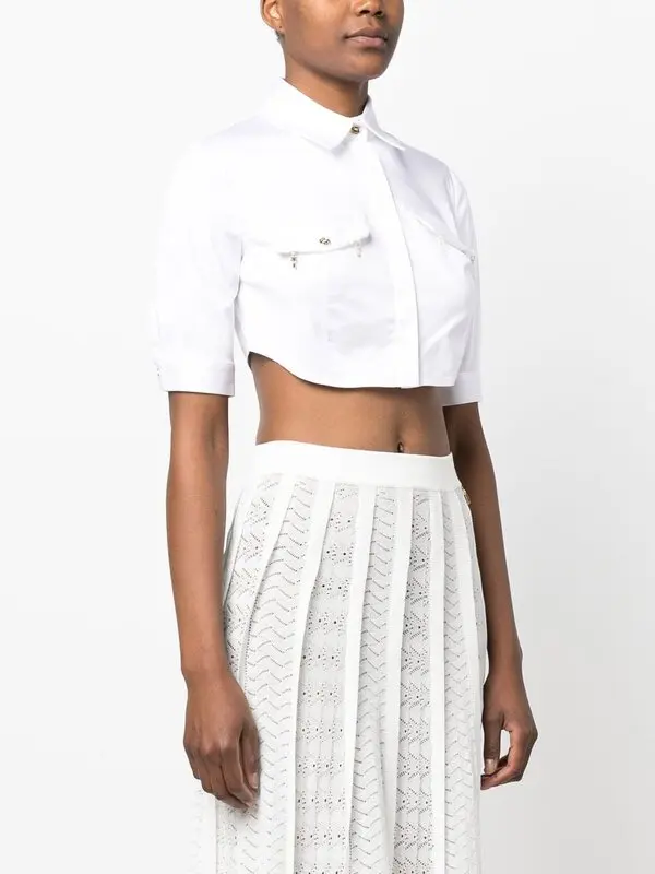 Elisabetta Franchi Logo-charm Cropped Shirt