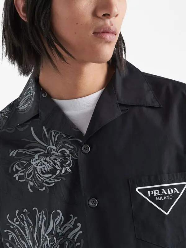 Prada Double Match Cotton Hirt - Grey | Editorialist