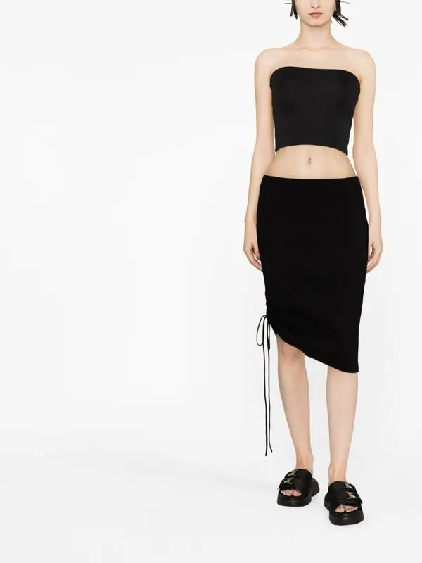 Off-White Drawstring Midi Skirt