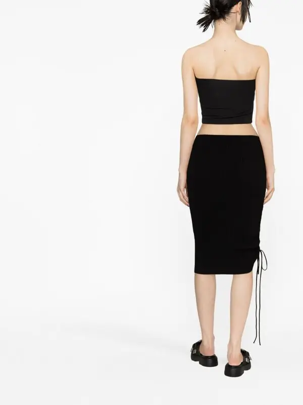 Off-White Drawstring Midi Skirt