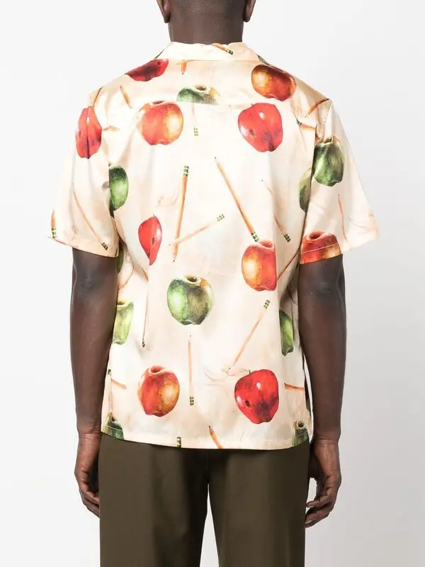 NAHMIAS Apple-motif Silk Shirt