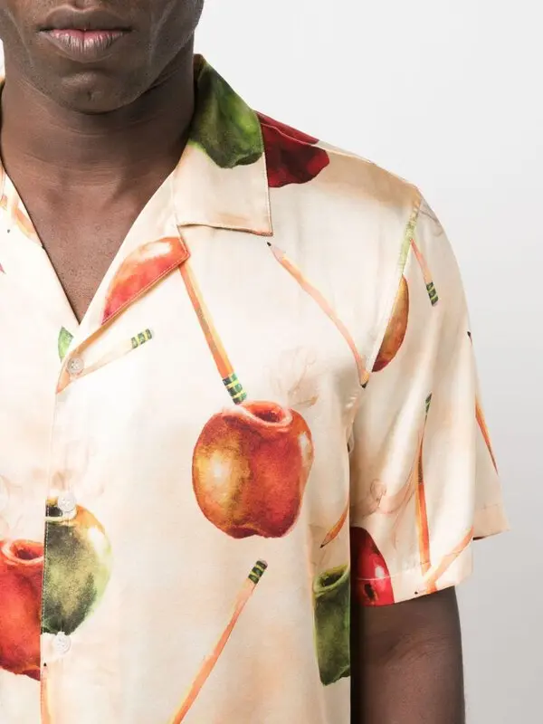 NAHMIAS Apple-motif Silk Shirt