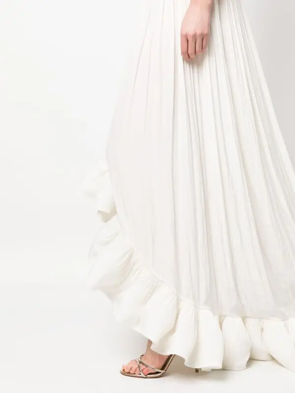 LANVIN Sleeveless Ruffle-hem Dress - White